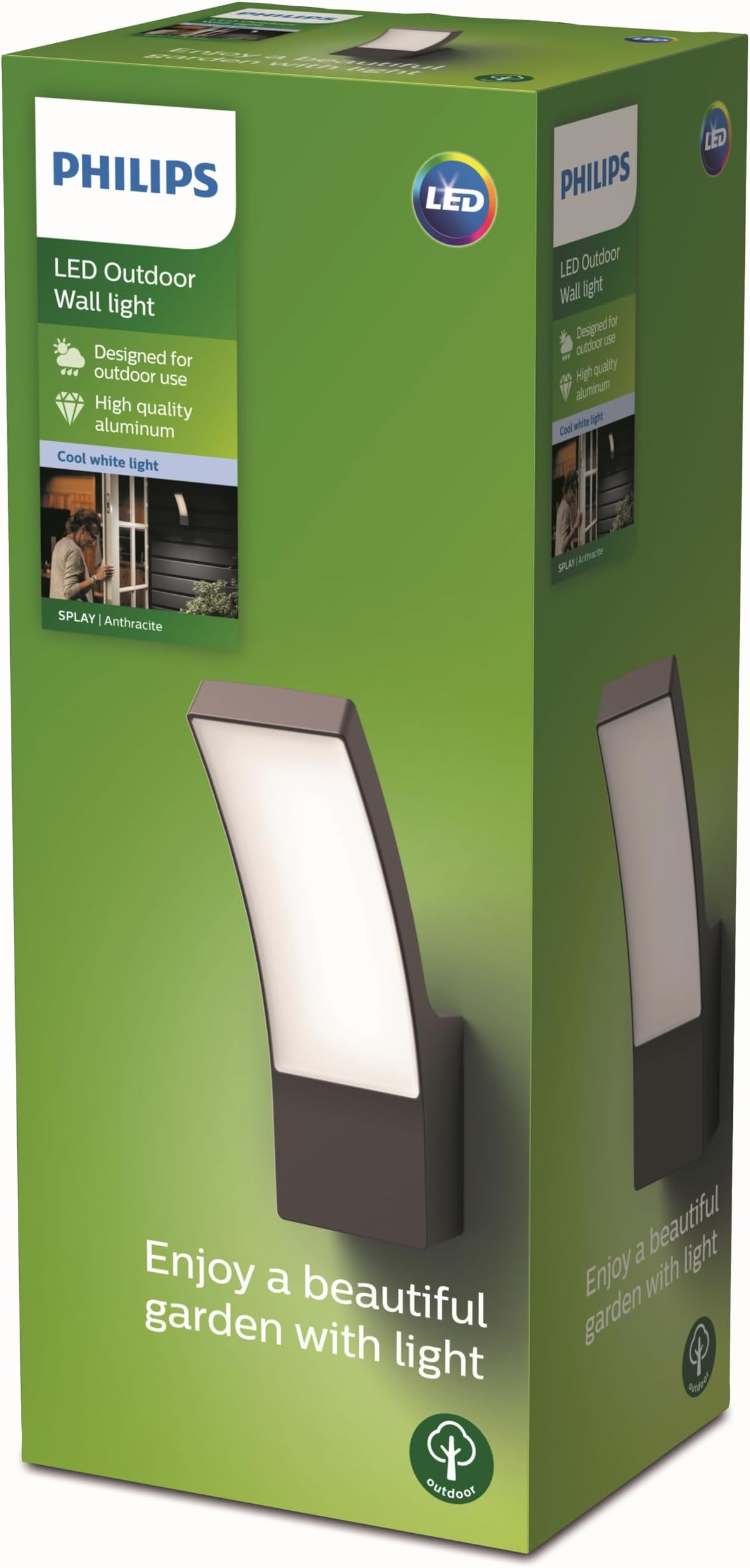 Philips LED Splay Outdoor Wall Light with Motion Sensor [Cool White ...