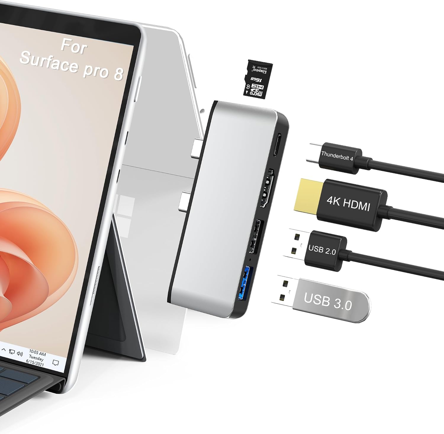 Amazon.com : Surface Pro 8 Docking Station, Surface Pro 8 Hub with 4K ...