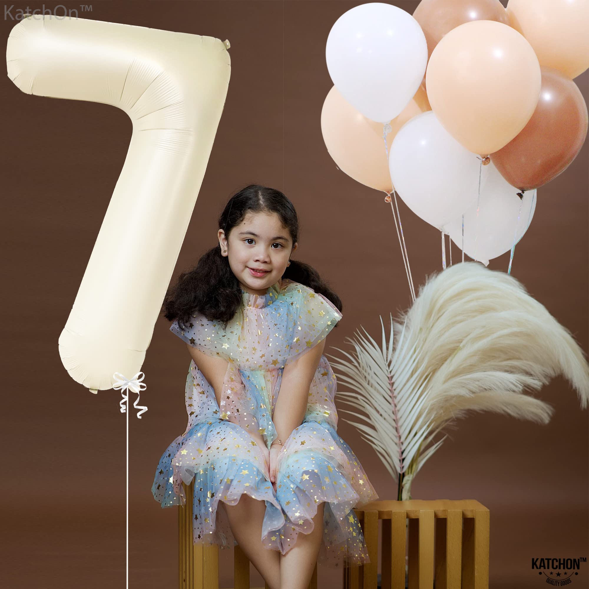 Snapklik.com : Giant Cream Number 7 Balloon - 40 Inch 7th Birthday ...