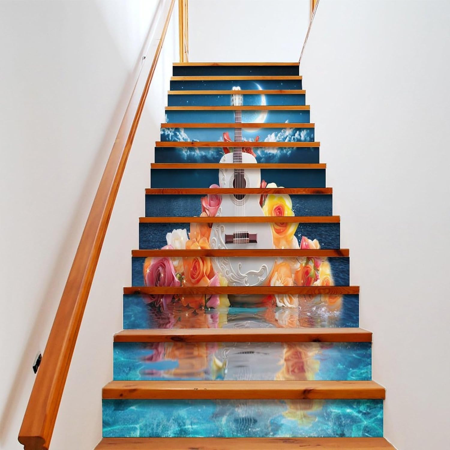 Amazon.com: Brebasf Aesthetic Music Notes Guitar Stair Riser Stickers ...