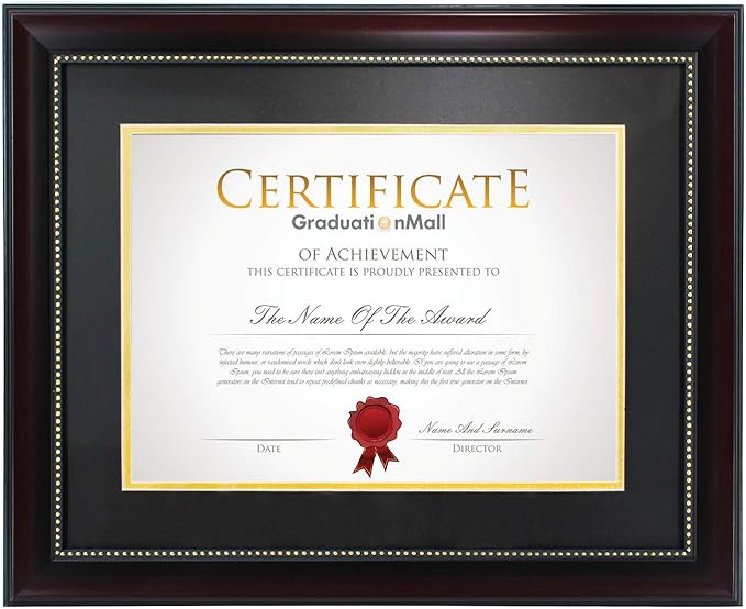 Amazon.com - GraduatePro 8.5x11 Diploma Frame with Red Over Gold Mat or ...