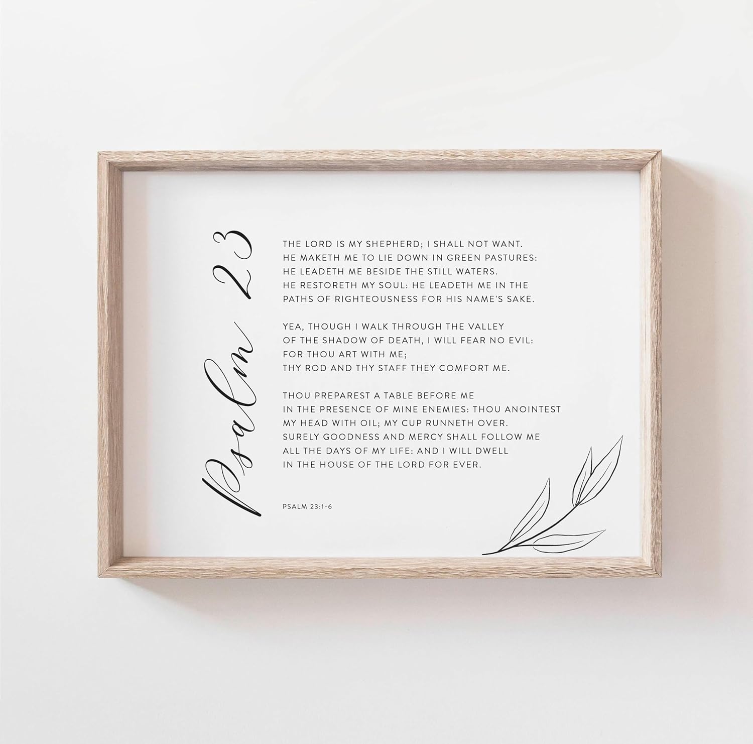 Amazon.com: Psalm 23 Kjv Bible Verse Wall Art, Scripture Print ...