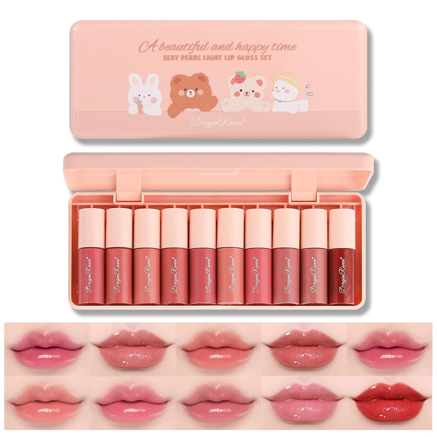 Amazon.com : 10 Colors Lip Tint Stain Mini Liquid Lipstick Set, Korean ...