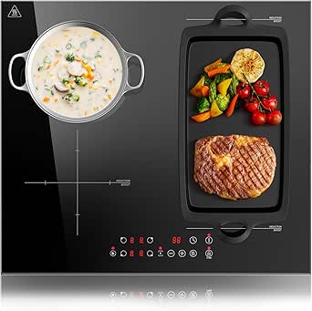 KICHPOWER Induction Hob 4 Zone with 1 Flexible Zone, Built-in Induction ...