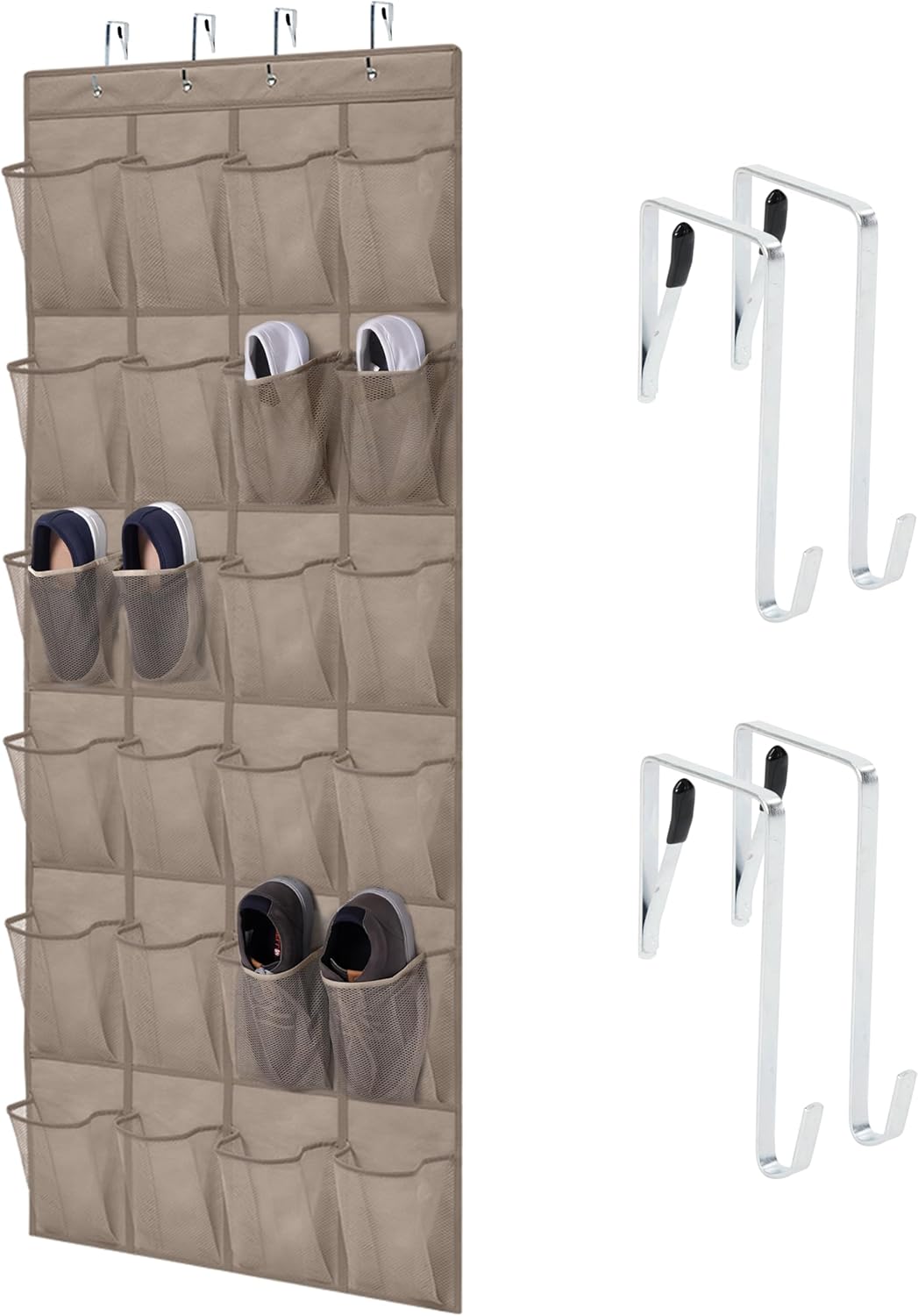Amazon.com: HOME GENIE Over the Door Hanging Shoe Organizer, 24 ...
