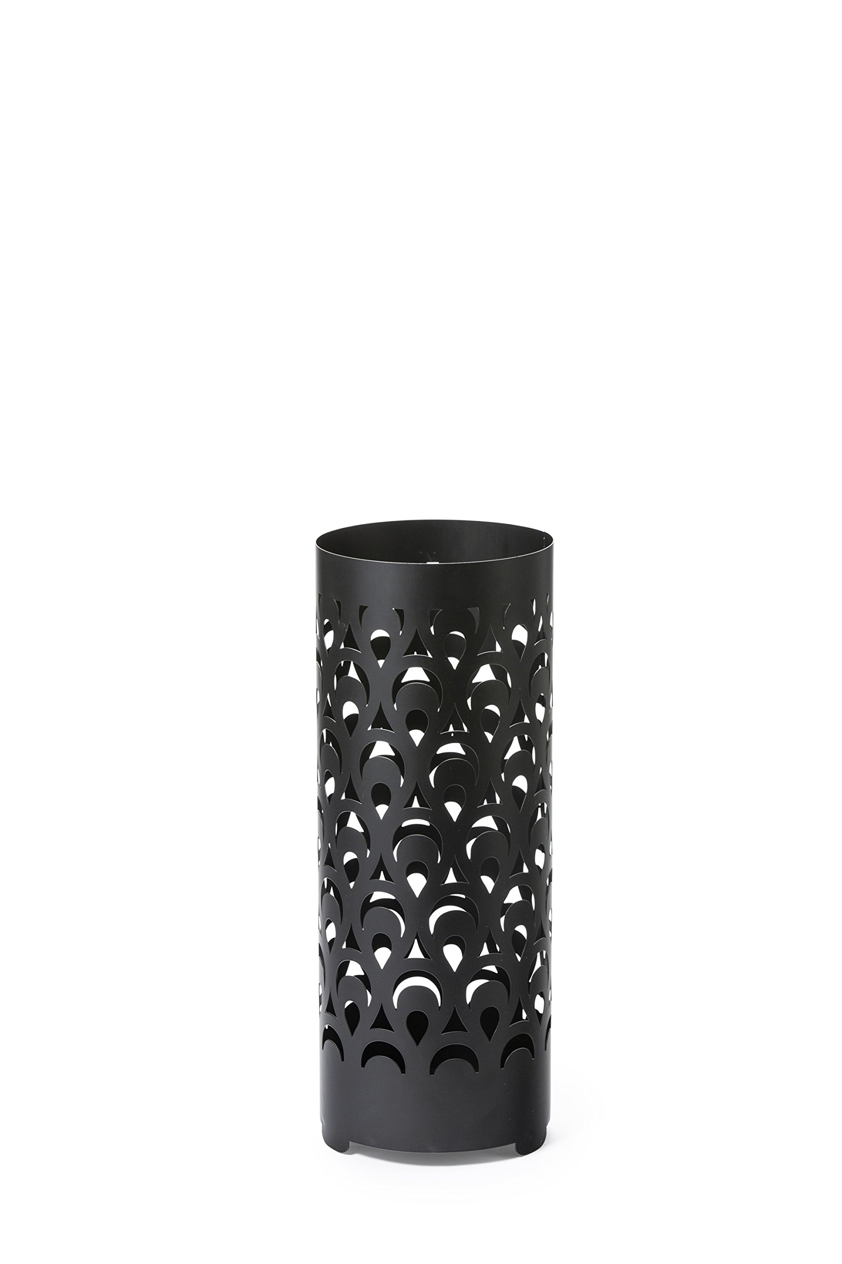 Mango Steam Tall Round Umbrella Holder 21.75 Inches Tall (Peacock Black)