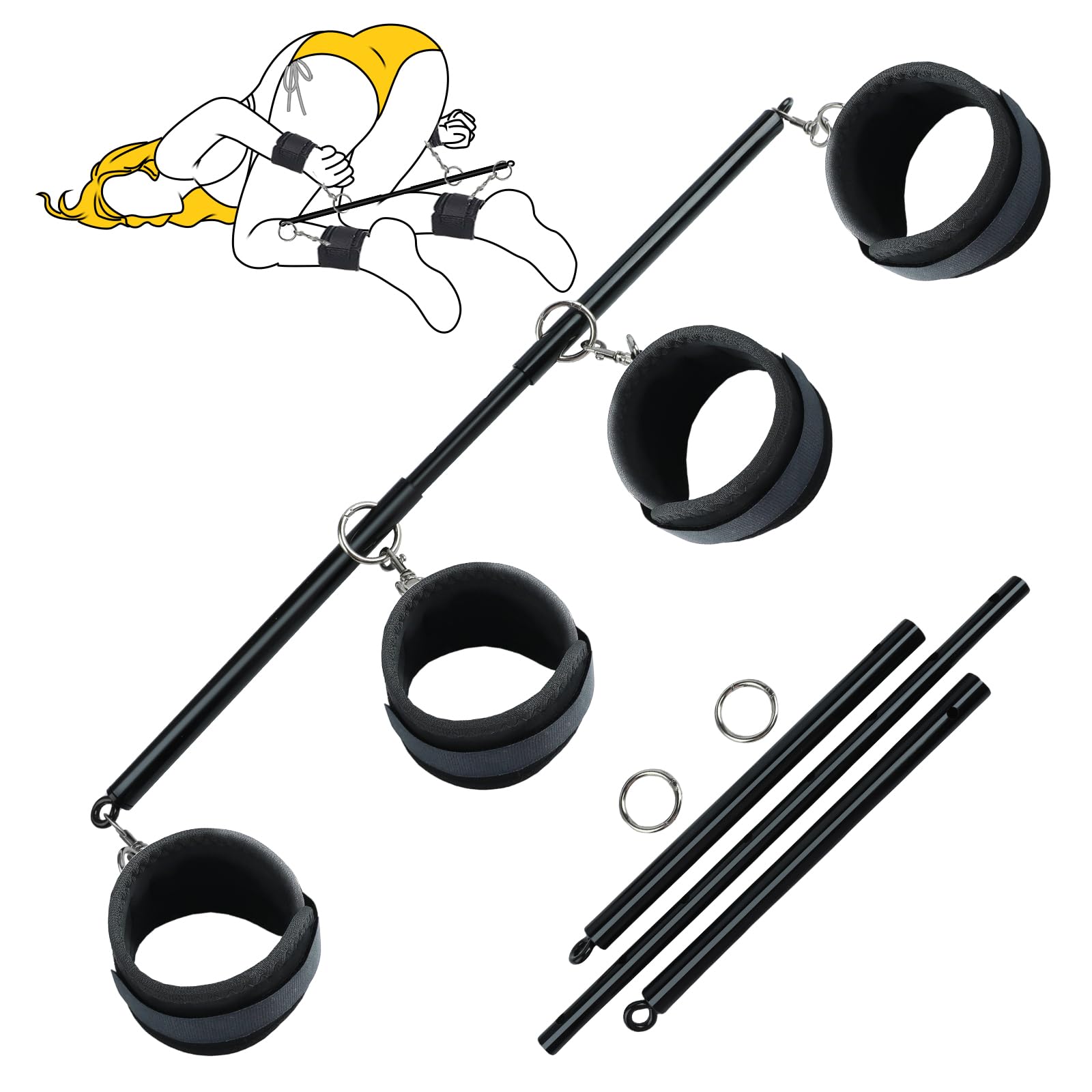 Amazon.com: BDSM Bondage Restraints Spreader Bar Sex Couples Sex Toys ...