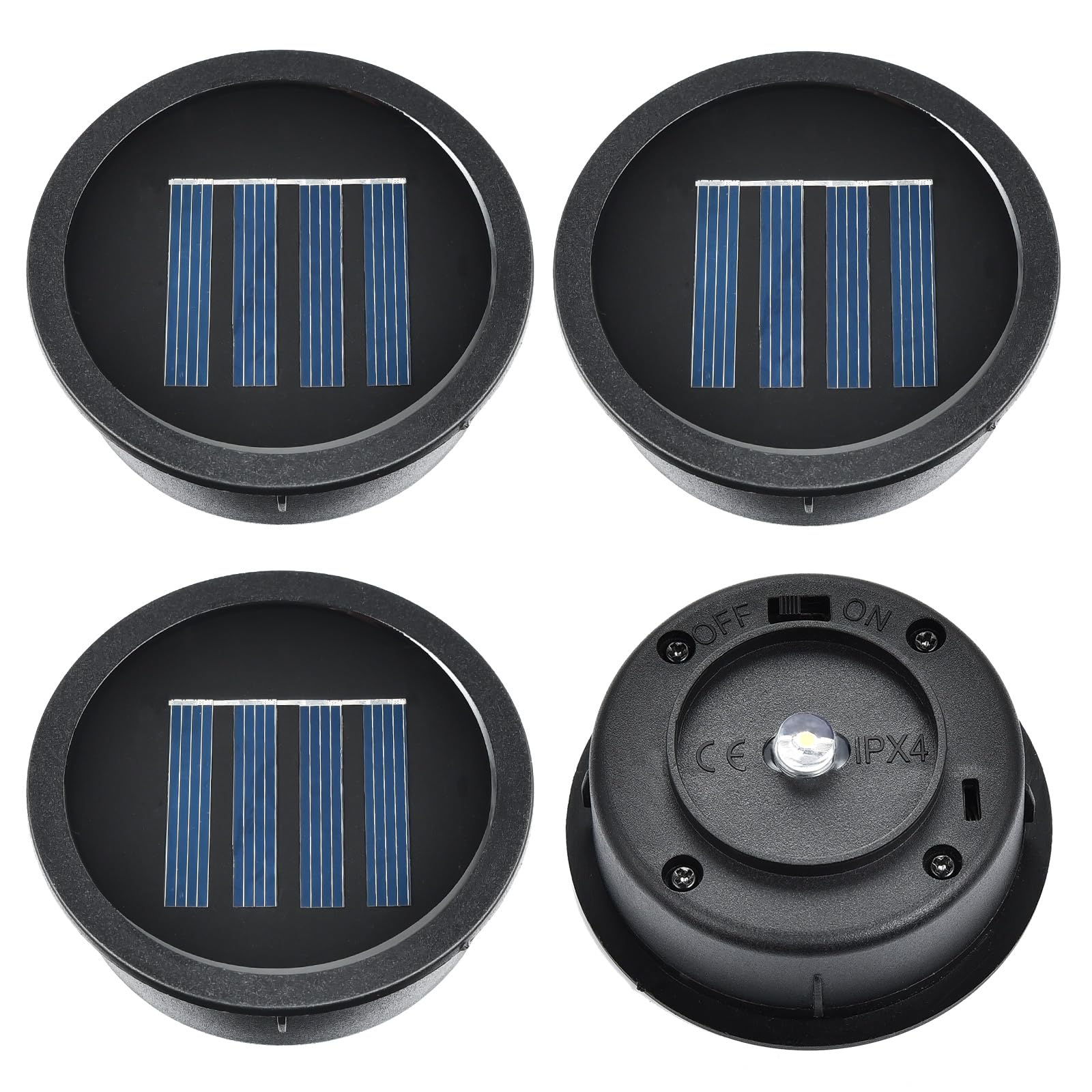 Snapklik.com : ELUTENG Solar Light Replacement Top 4 Pack