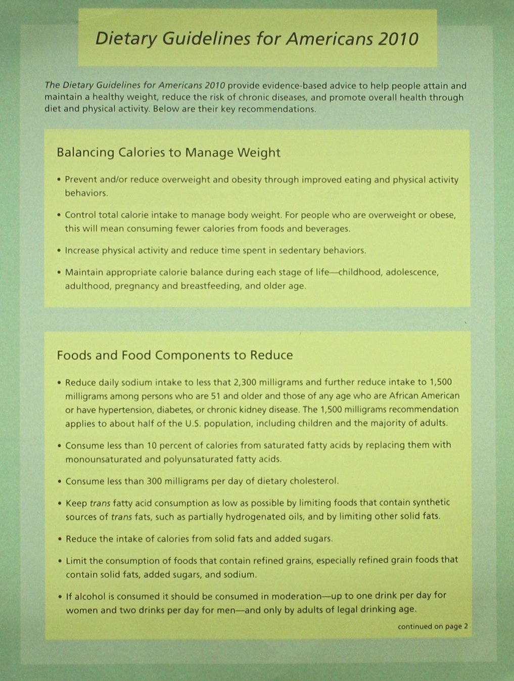 Dietary Guidelines Supplement: 9781111578695: Medicine & Health Science ...