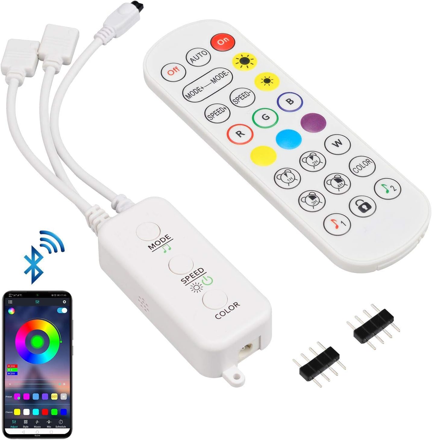 Led Light Remote Replacement with Controller, Bluetooth RGB LED ...