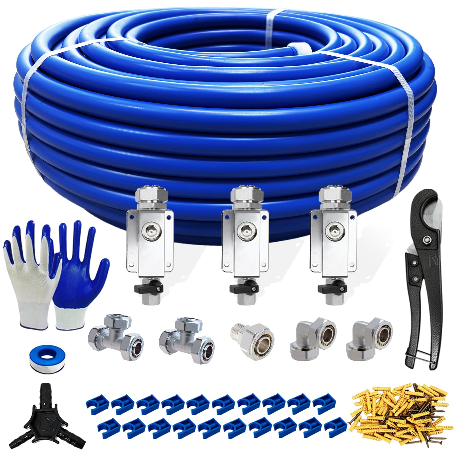 Gasoray Compressed Air Line Kit, 3/4 inch x 100 Feet,HDPE-Aluminum ...