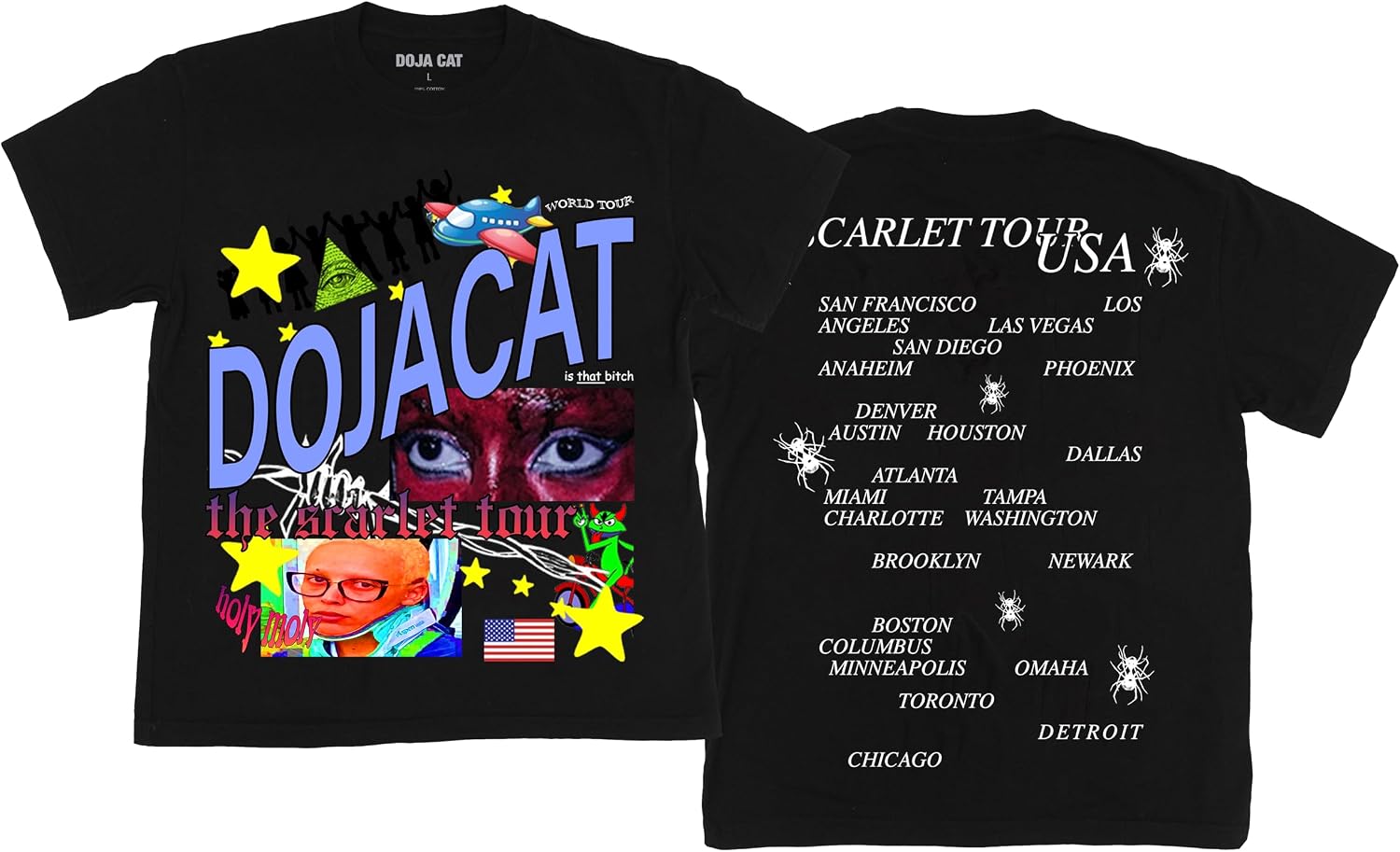 Amazon.com: Doja Cat Official The Scarlet Tour Merch Date Back Meme T ...