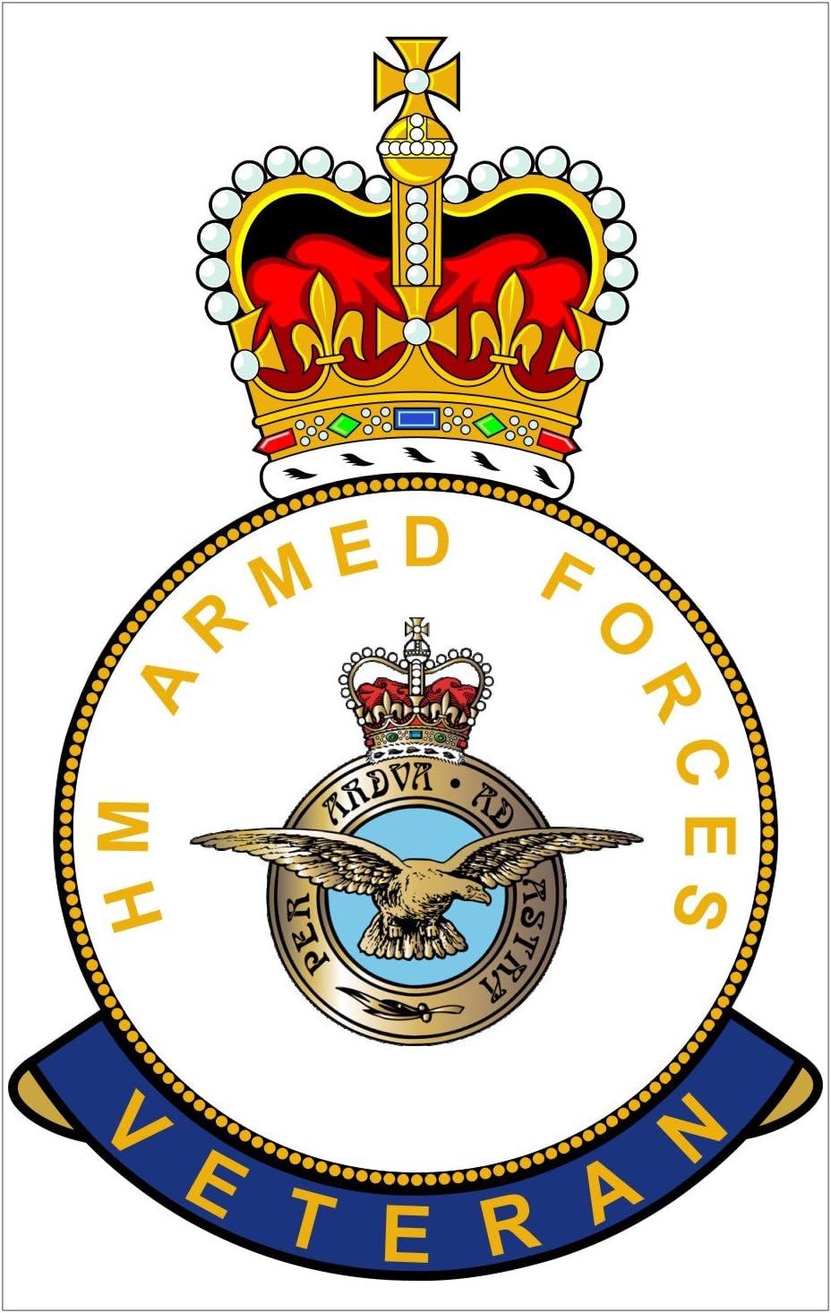 RAF Royal Air Force Veteran Car Sticker - HM Armed Forces - for ...