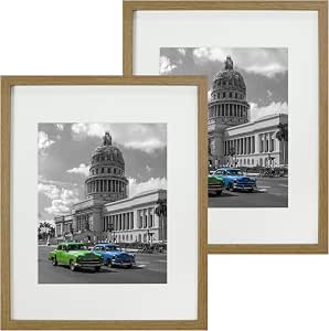 Amazon.com: BD ART Set of 2 frames 11x14 inch, oak, solid MDF wooden ...
