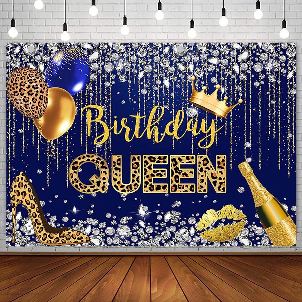 Amazon.com : Sendy 7x5ft Birthday Queen Backdrop for Woman Girl Leopard ...