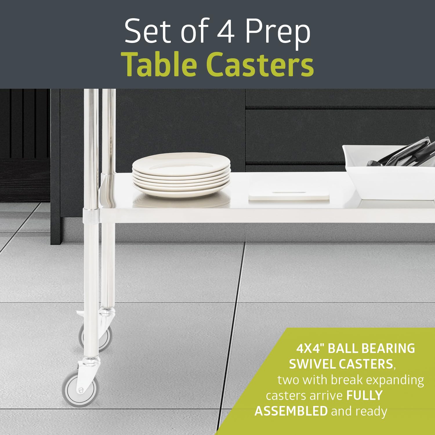 Snapklik.com : Pearington 4" Work Table Caster Wheels For Commercial ...