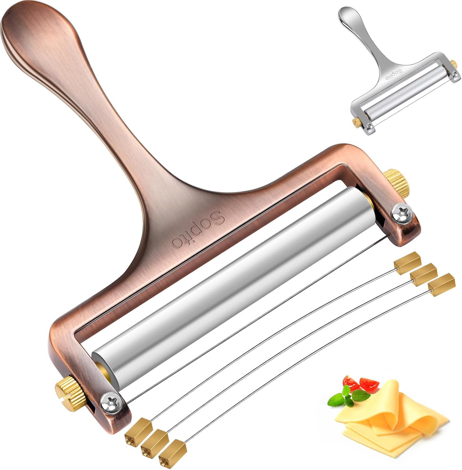Amazon.com: Sopito Cheese Slicer Stainless Steel Wire Cheese Slicer ...