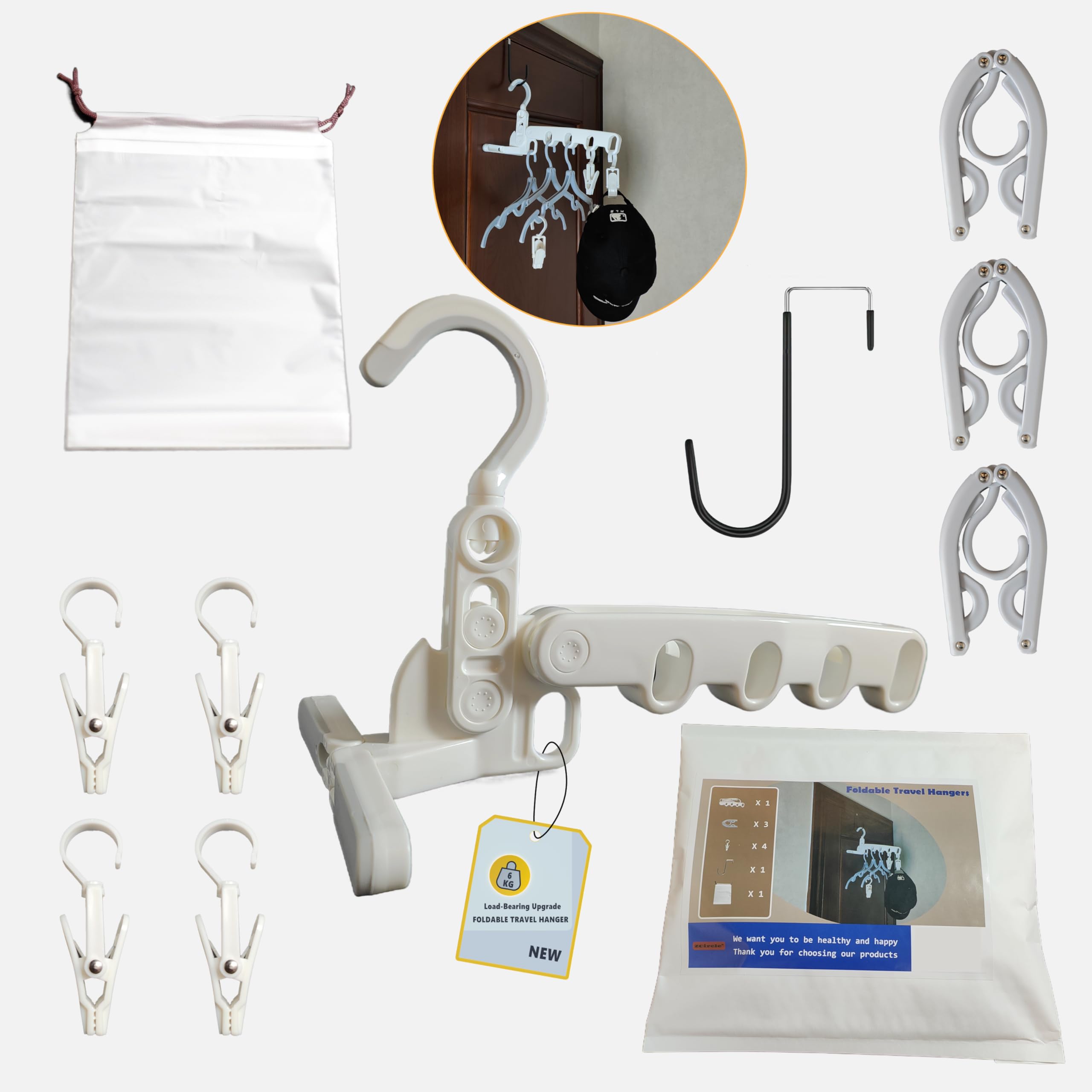 Amazon.com: ZCircle,Over The Door Hooks Hanger,Foldable Portable ...