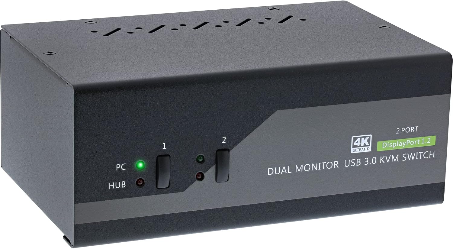 InLine 63652I KVM Desktop Switch 2-Way Dual Monitor DisplayPort 1.2 4 K ...