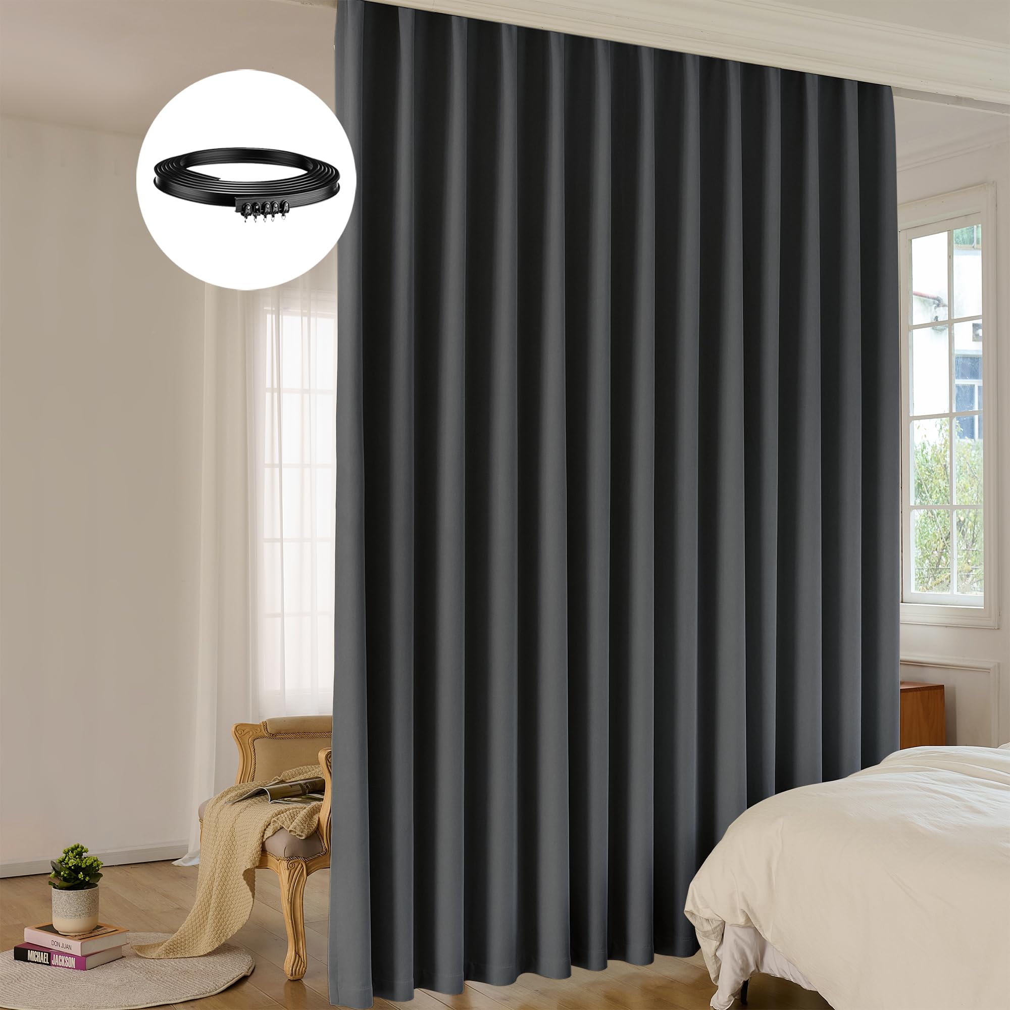 Amazon.com - LuminBarrier Room Divider Curtain Sets with Bendable ...
