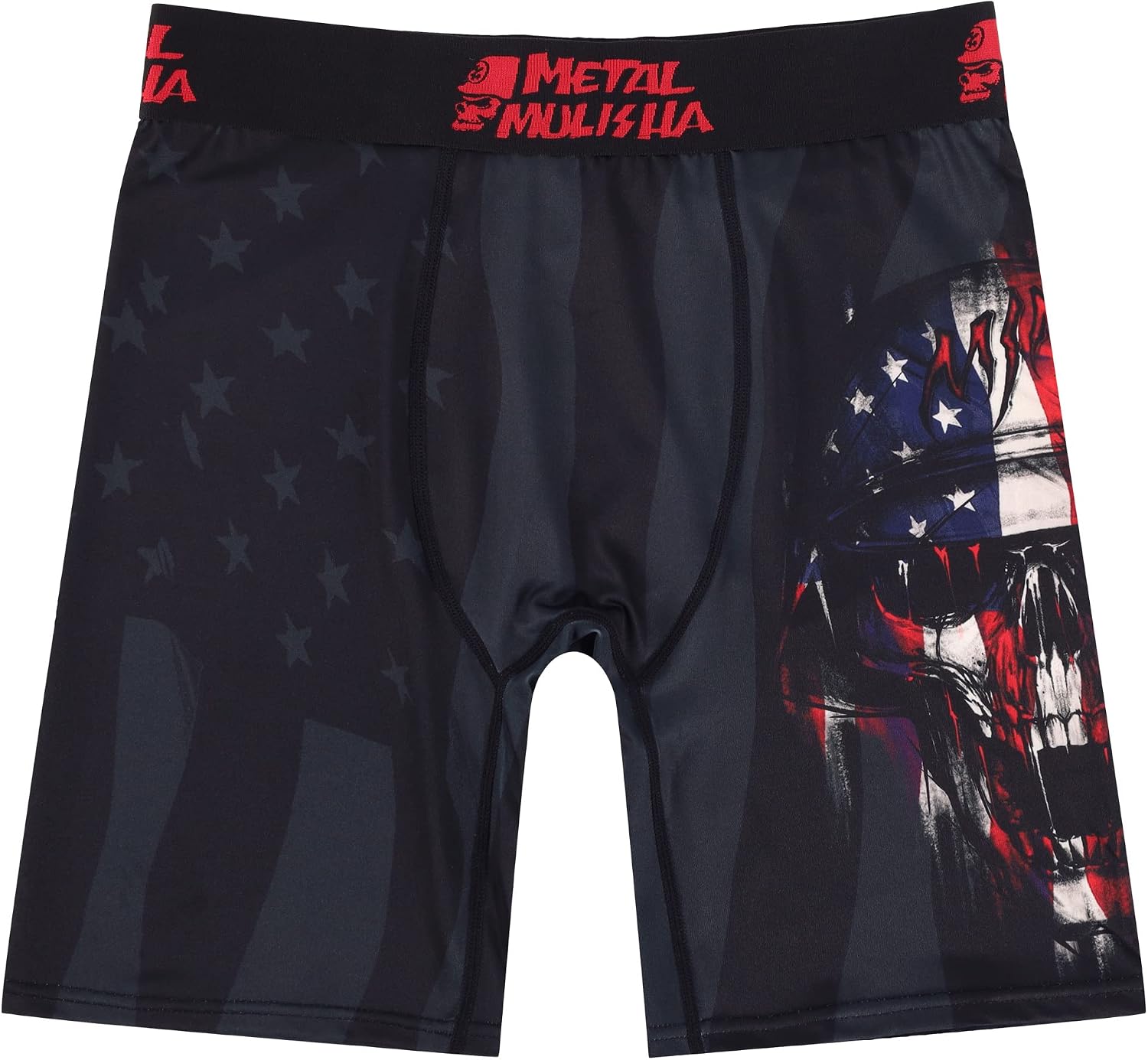 Amazon.com: Metal Mulisha Mens Patriot Boxer Brief, Black Red, Small ...