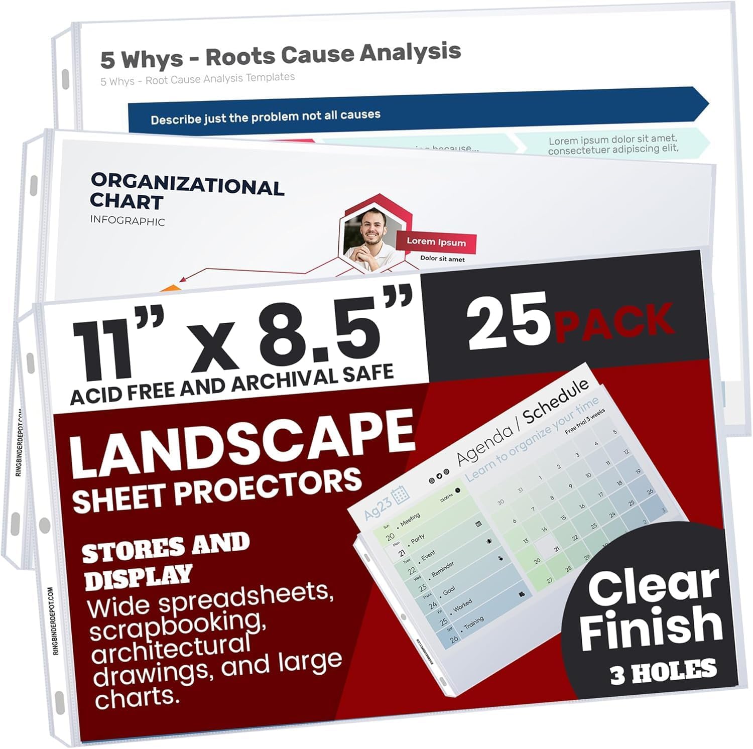 Amazon.com : Performore 50 Micron Landscape Sheet Protector, 8.5 X 11 ...