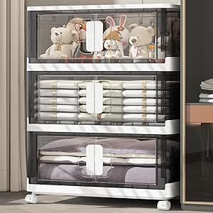 Amazon.com - KHNR 360 Qt Stackable Storage Bins with 3 Lids, Closet ...