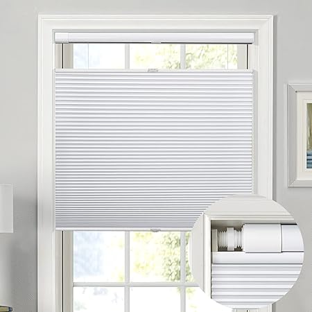 Amazon.com: Moonice Cellular Blinds No Drill No Tools Top Down Bottom ...