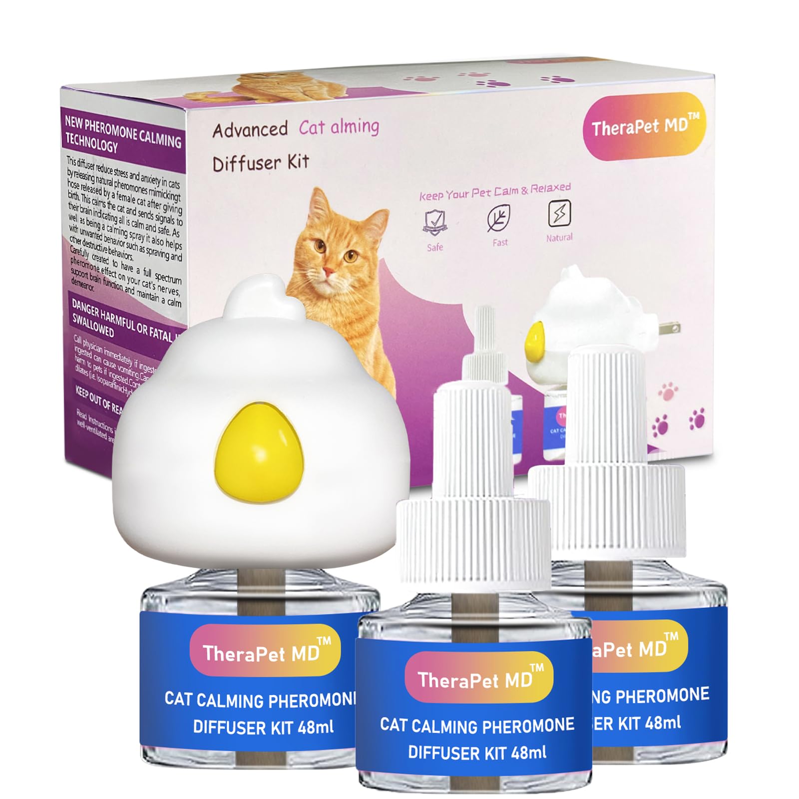 Amazon.com : Therapet MD Cat Diffuser, 48ml - Cat Pheromones Diffuser ...