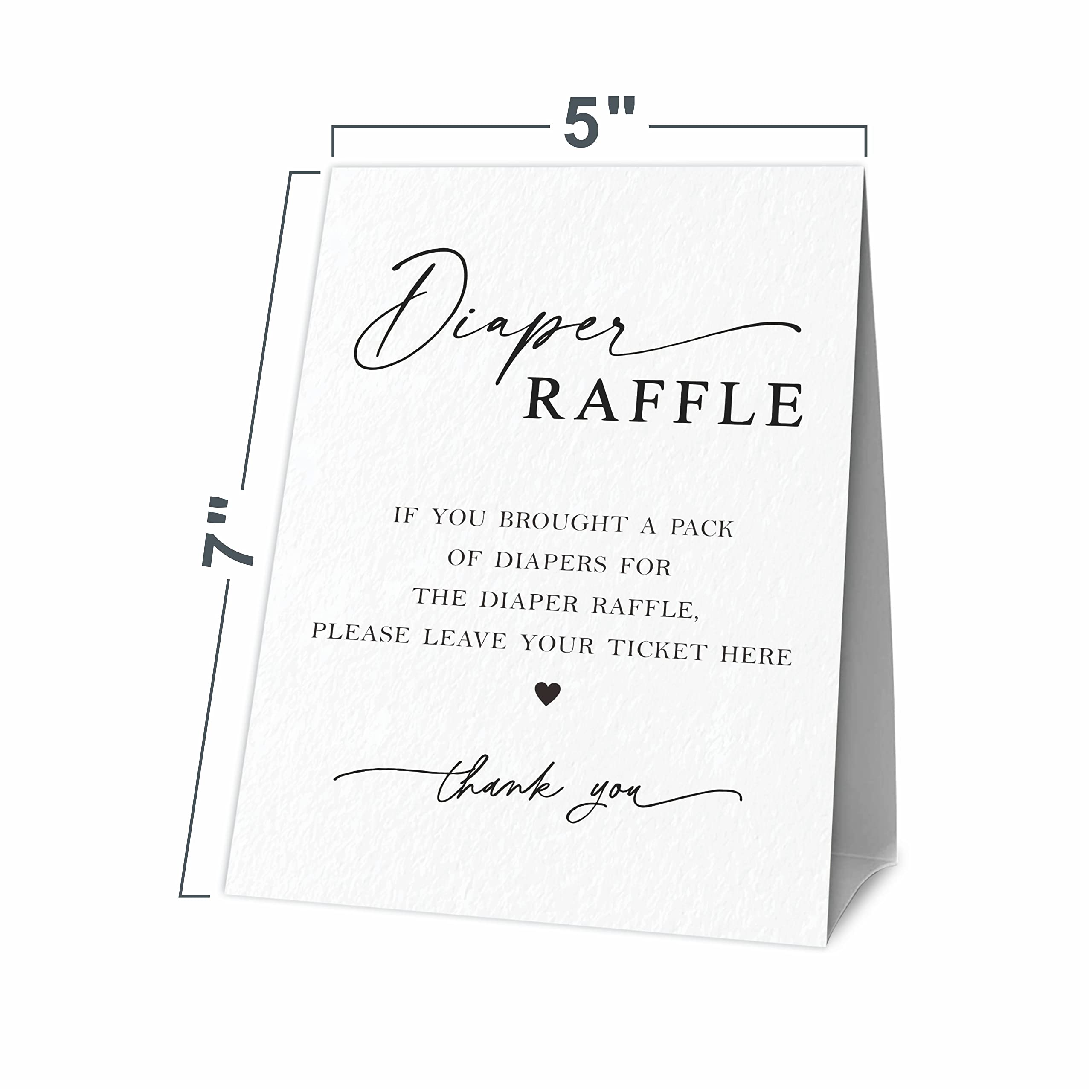 Baby Shower Games, 1 Diaper Raffle Standing Sign With 50 Diaper Raffle ...