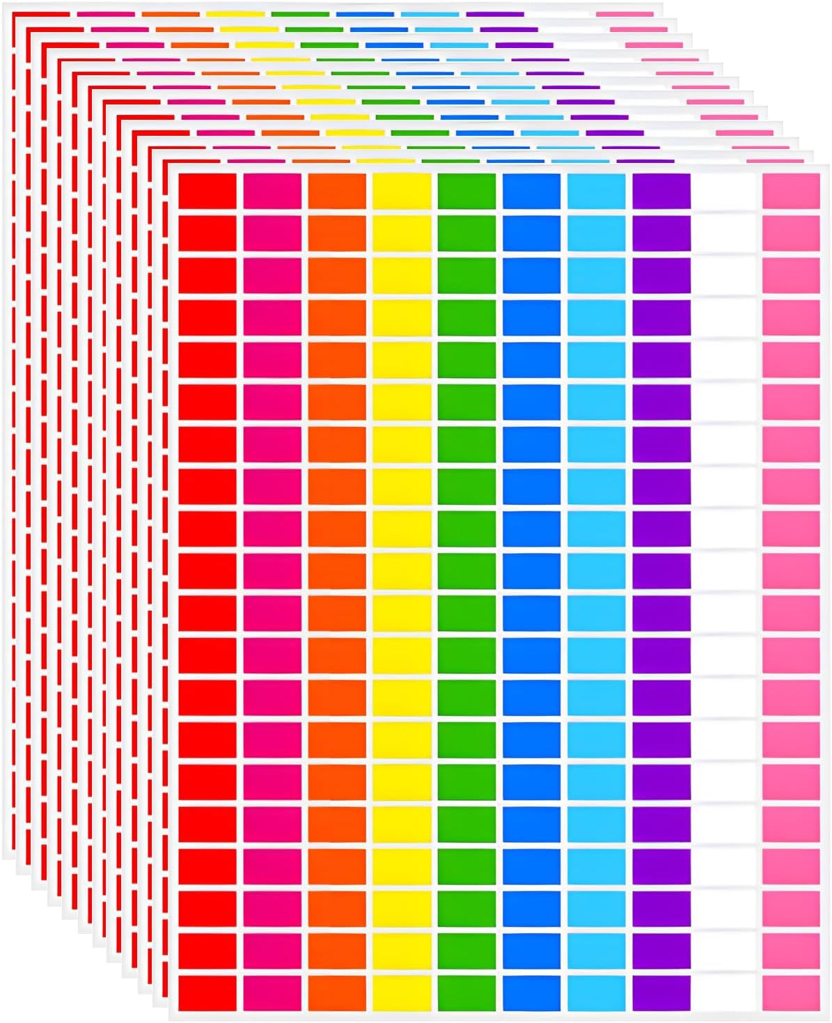 Yitla 3000 Pack Coloured Stickers,Rectangular Calendar Stickers 13 x ...