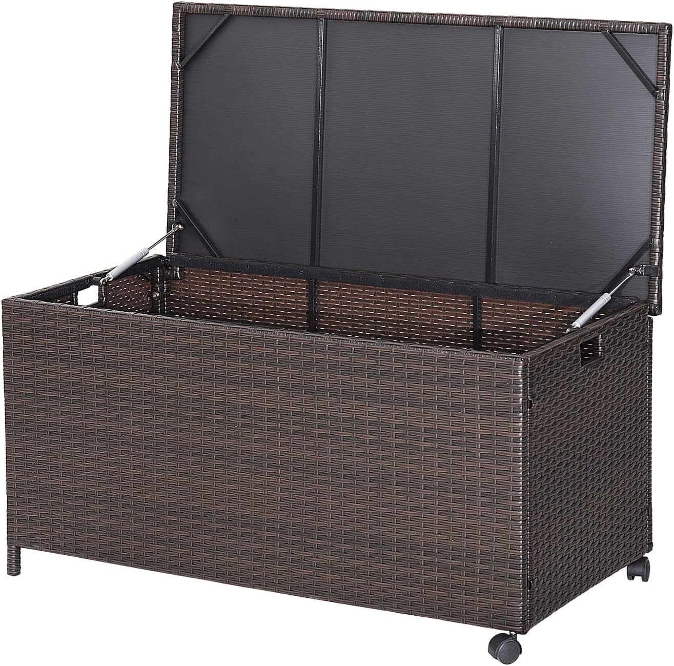 Amazon.com : RELAX4LIFE Patio Rattan Storage Box - 50 Gallon All ...