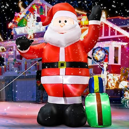 Amazon.com: Kurala 4 FT Lighted Christmas Inflatable Santa Claus and ...