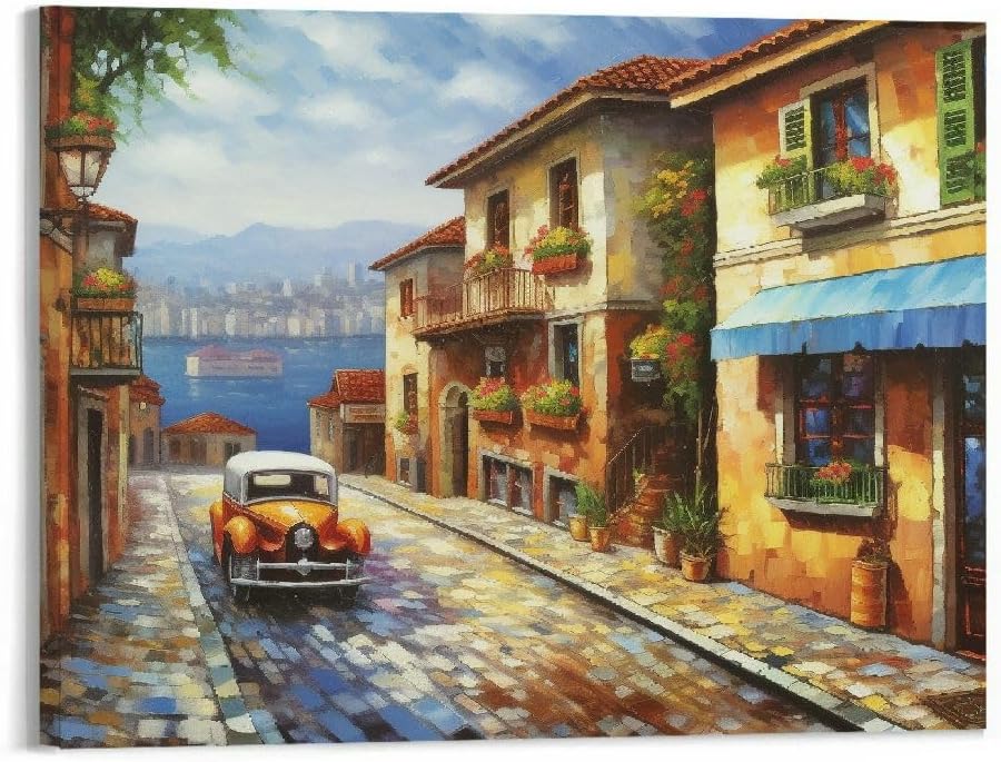 Amazon.com: MAXPRESS Italian Cityscape Abstract Wall Art Artwork ...