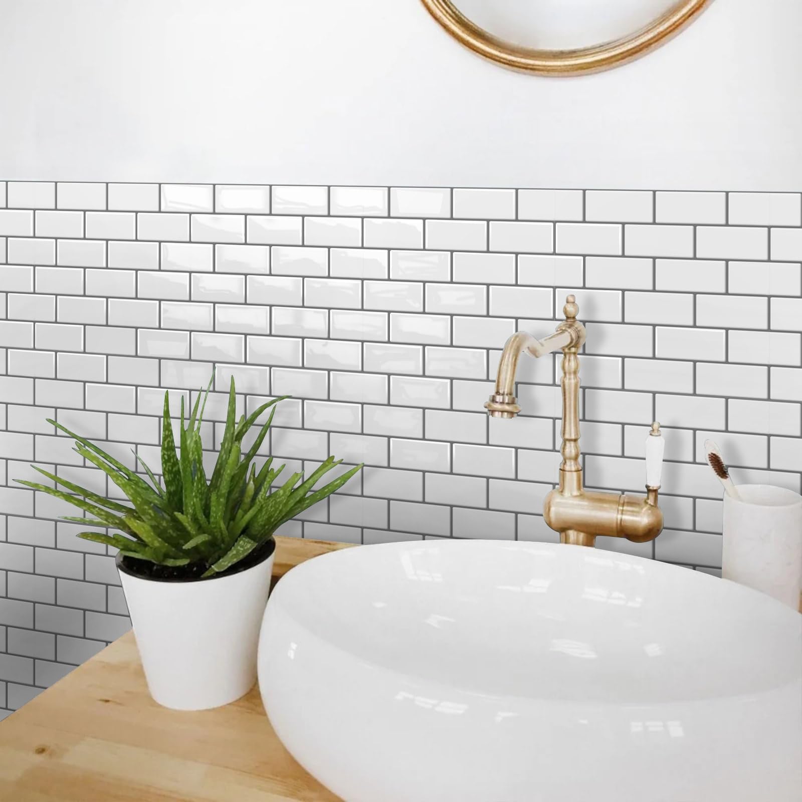 タイルシール リメイクシール 防水 タイ ル壁紙 白 トイレ キッチン 浴び室用 汚れ防止 リメイクシート カッティングシート タイル柄 ...