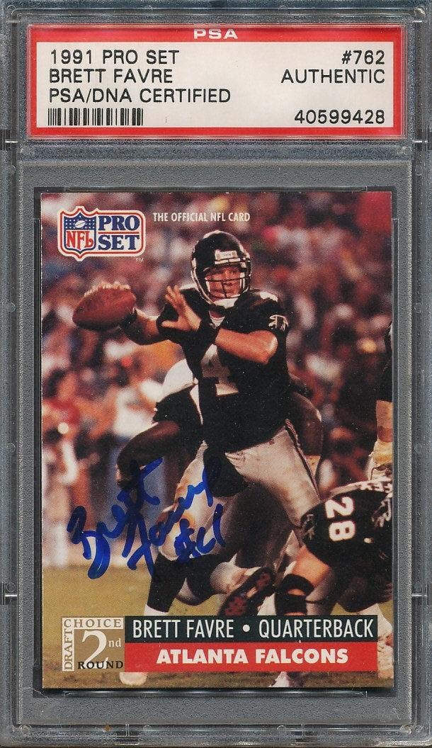 1991 Pro Set #762 Brett Favre Certified Authentic Auto Autograph *9428 ...