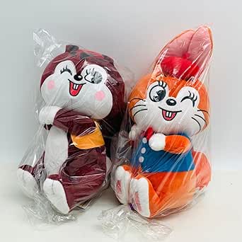Amazon.co.jp: FuRyu Kooppy Ramune Big Plush Wink Rabbit Squirrel Set of ...