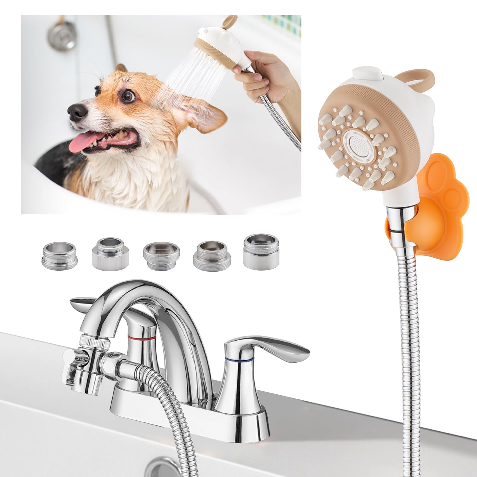 Amazon.com: Dog Shower Attachment to Bathroom, Bathtub, Kitchen ...