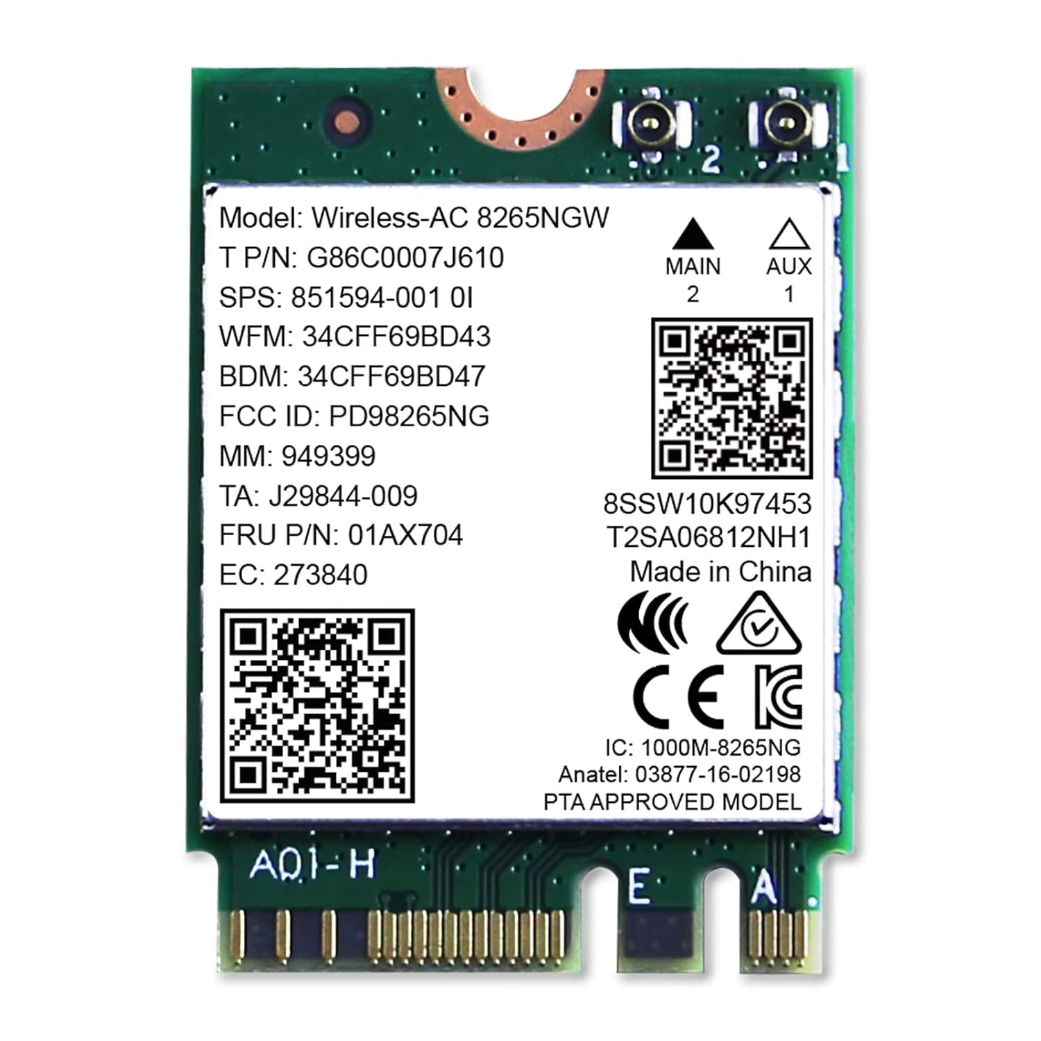 Amazon.in: Buy Plugnet | Intel Dual Band Wireless-AC 8265 8265AC NGFF WiFi Card, 867 Mbps ...