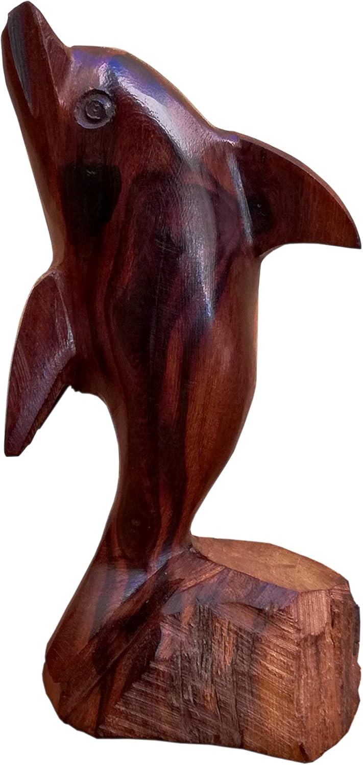 Amazon.com: PASOHN IRONWOOD Dolphin Decor - Hand Carved Wood Dolphin ...