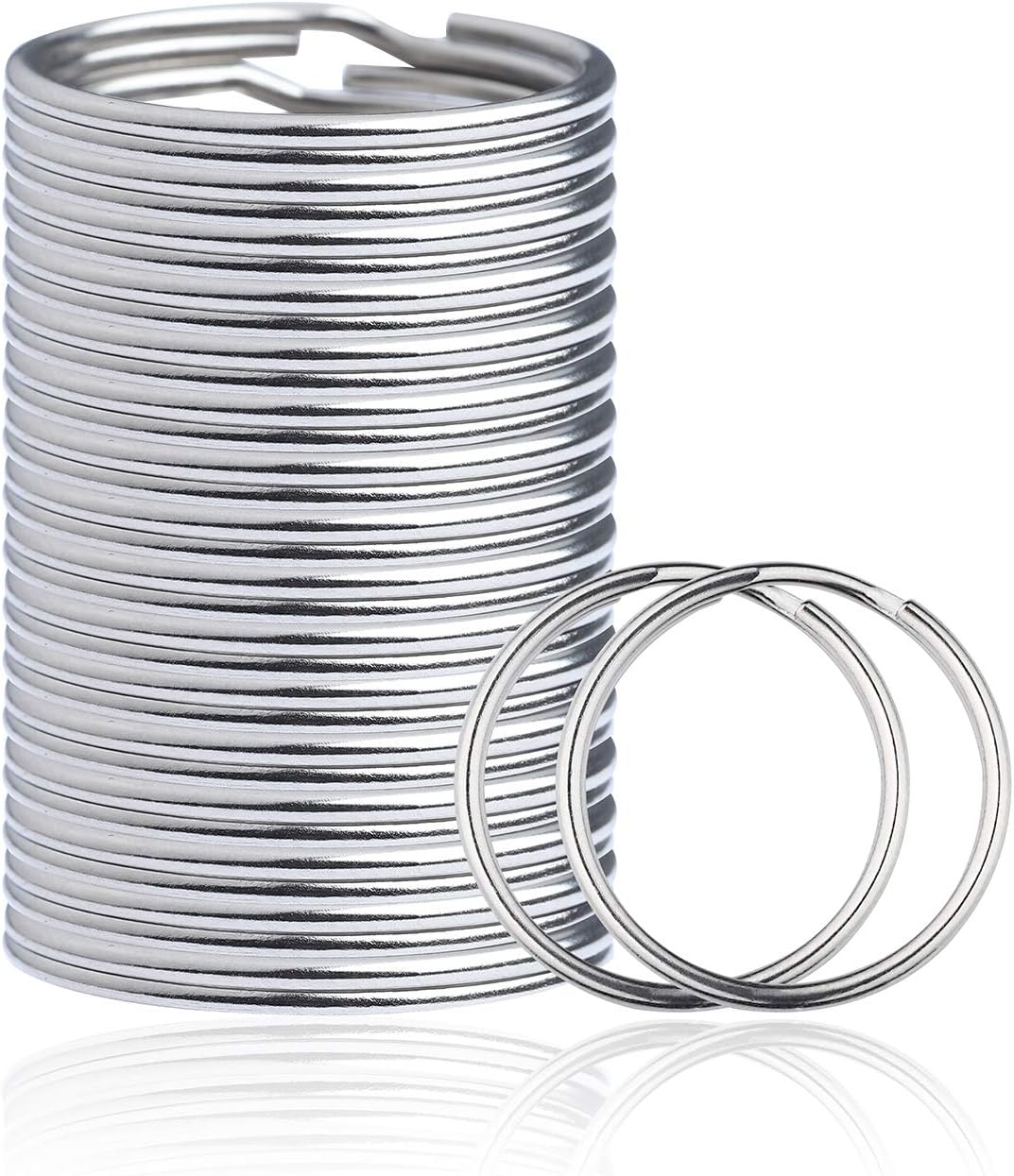 VEIWO 200 PCS Round Key Rings, Sturdy Nickel Plated Metal O Rings Split ...