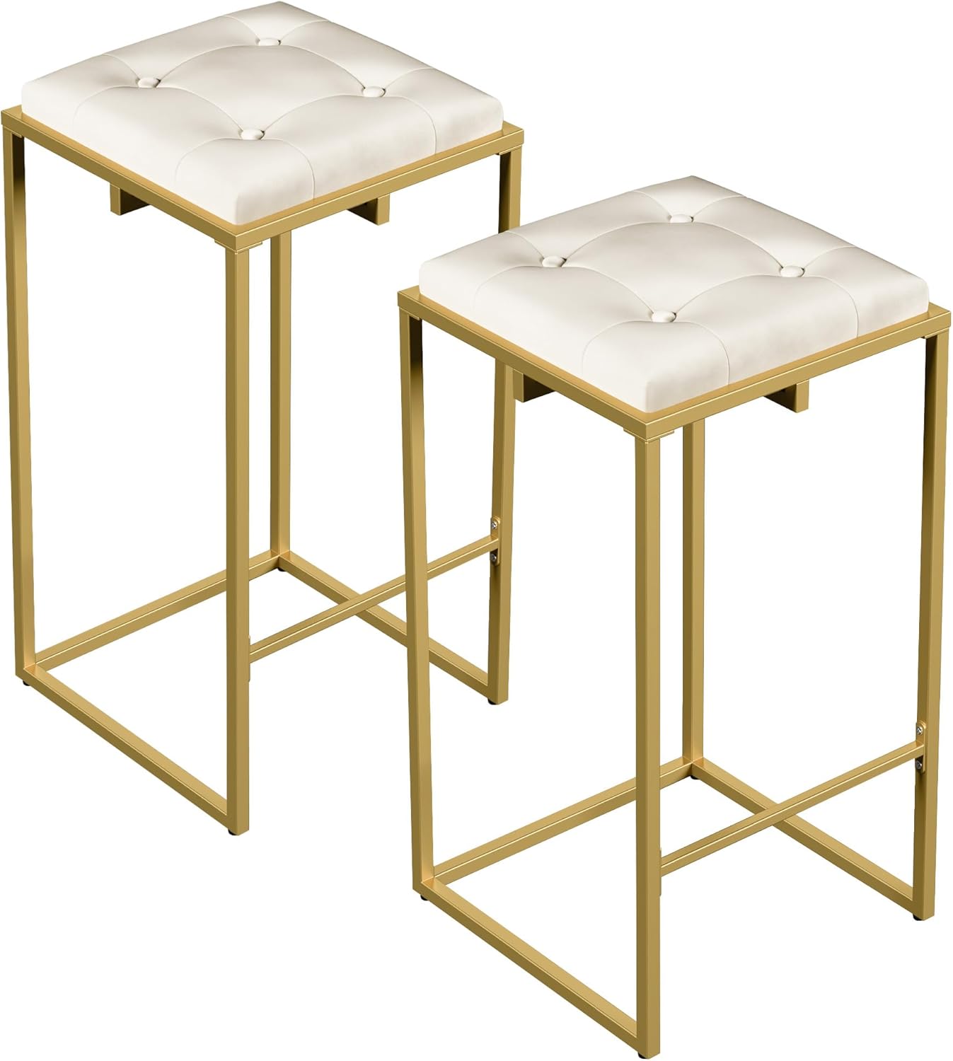 Amazon.com: AUREUM OPAL Velvet Bar Stool Set of 2, 30 Inch Tufted ...