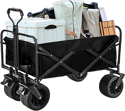 Amazon.com : Heavy Duty Utility Collapsible Wagon with All-Terrain 4in× ...