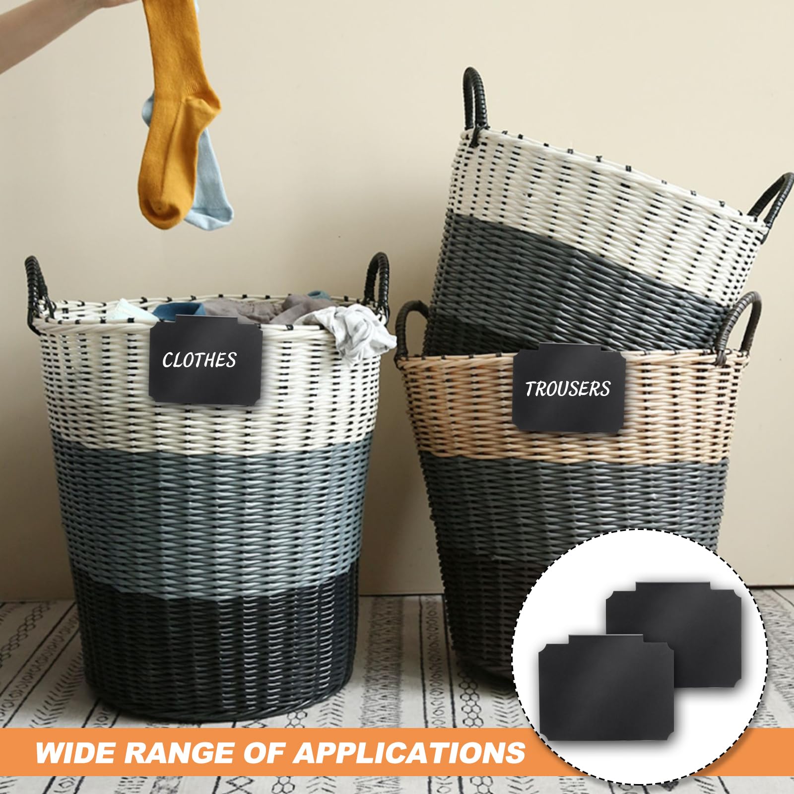 Basket Label Clip On 12 PCS Chalkboard Labels Holder for Storage Boxes ...
