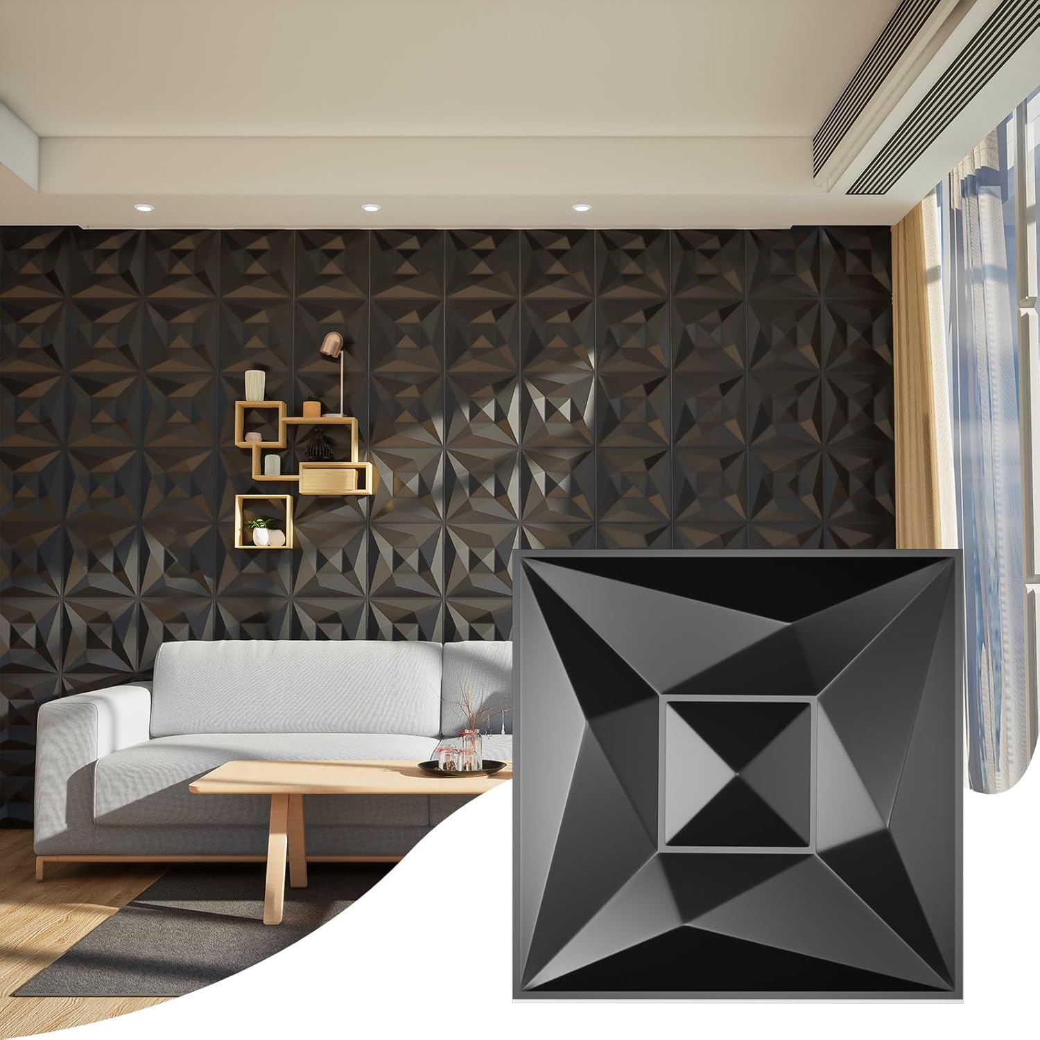 Amazon.com: Greymond 33 Pack 3D Textured Wall Panel for Interior Wall ...