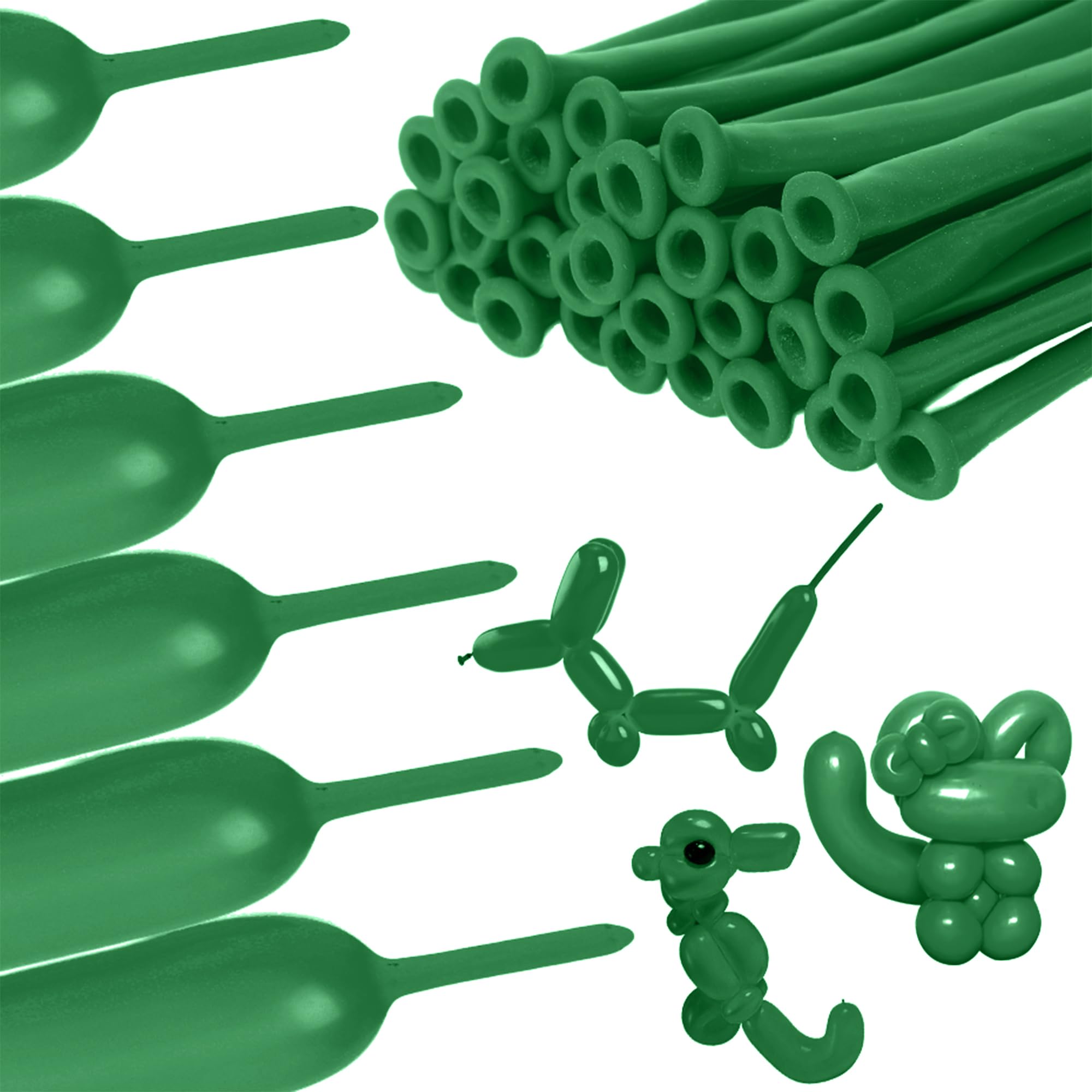 Amazon.com: Green 260 Balloons, 50 PCS Long Balloons, Animal Balloons ...