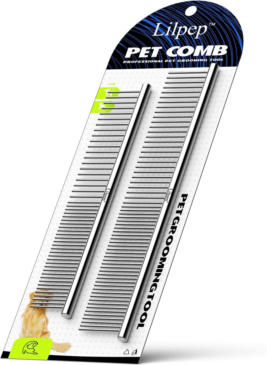 Amazon.com: LOFTOLMEA Dog Combs, Stainless Steel Pet Grooming Comb with ...