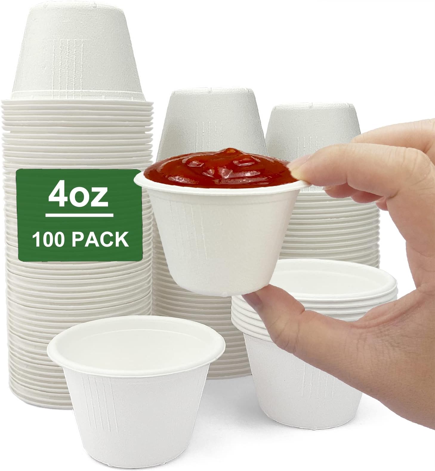 Amazon.com: Visen 100 Pack Compostable Portion Cups,Disposable Paper ...