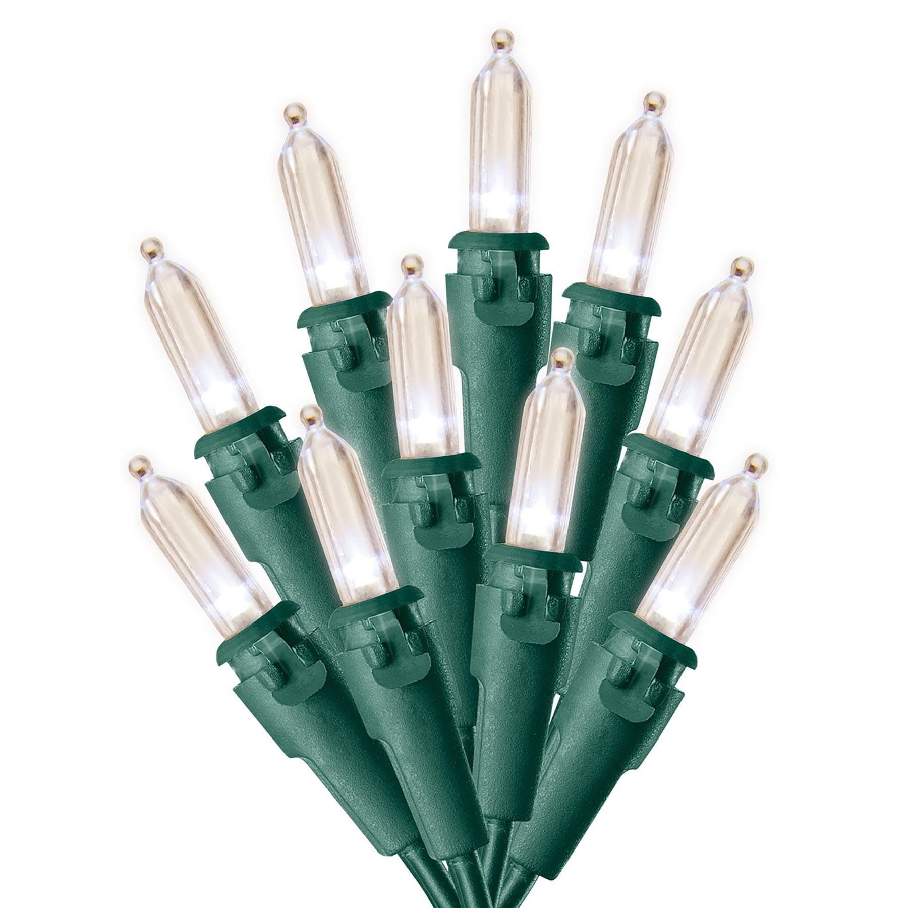 Amazon.com: SYLVANIA 300 Lt LED Warm White Mini Christmas Lights. Green ...