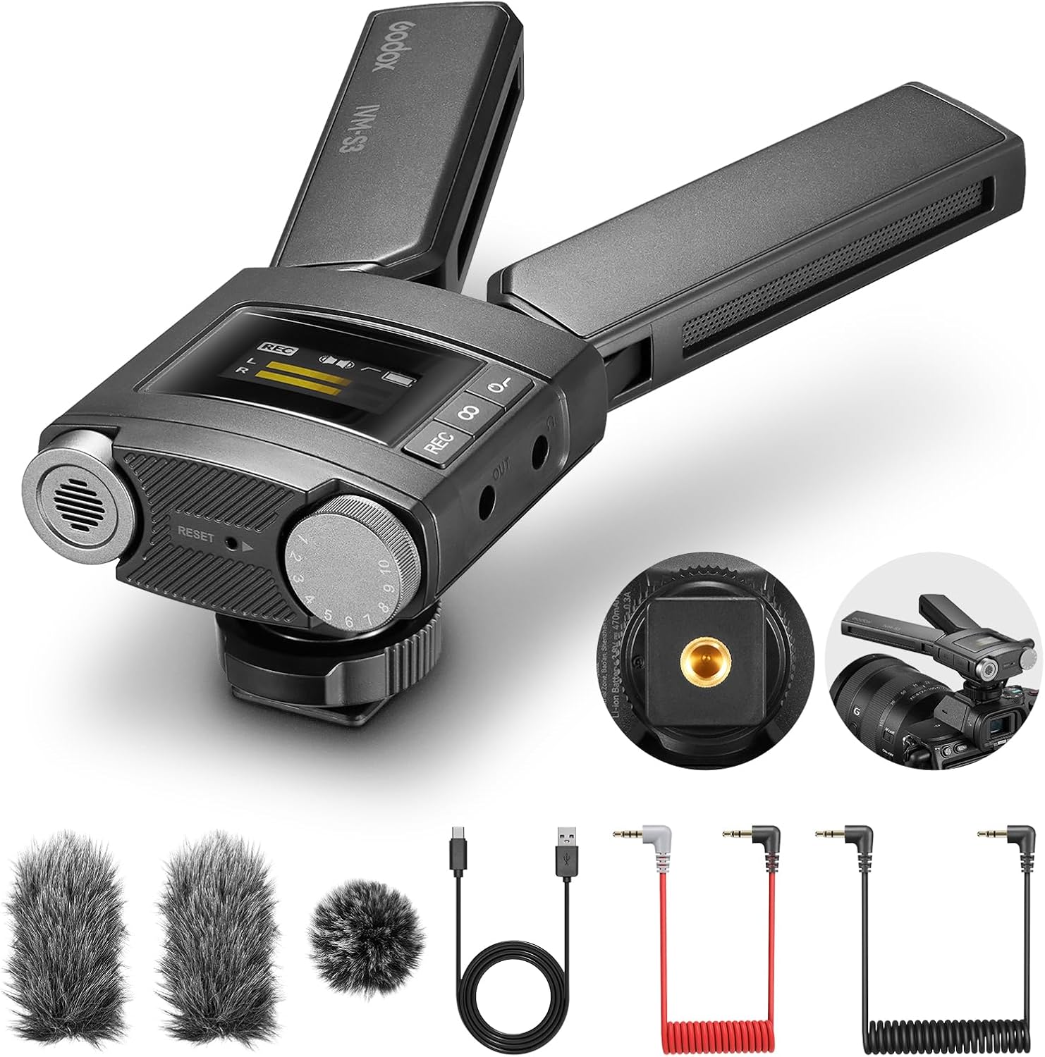 Amazon.com: GODOX IVM-S3 Stereo On-Camera Microphone, Cold Shoe Mount ...